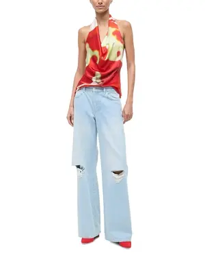Staud Liora Printed Top - Red Zone