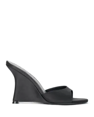 Staud Brigitte Satin Wedge Sandals