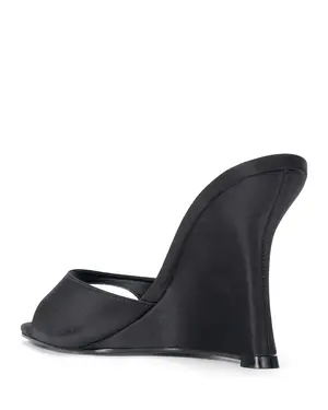 Staud Brigitte Satin Wedge Sandals