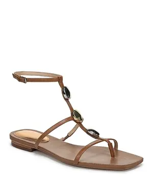 Veronica Beard Alba Decorated Leather Thong Sandals