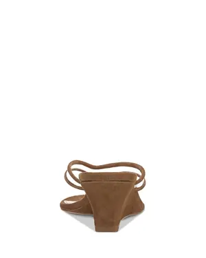 Veronica Beard Clea Wedge Sandals - Clear/chestnut