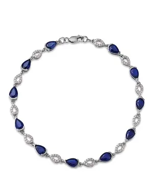 Bloomingdale'S Sapphire And Diamond Pear Tennis Bracelet - White Gold