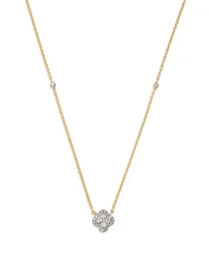 Bloomingdale'S Diamond Clover Pendant Necklace - Gold