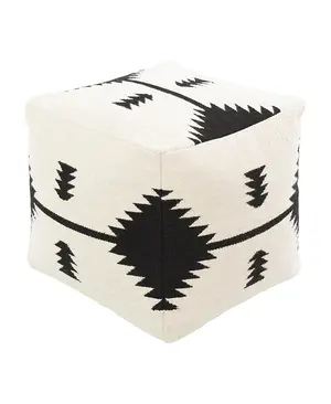 LIVABLISS Shiprock Pouf - Cream/black