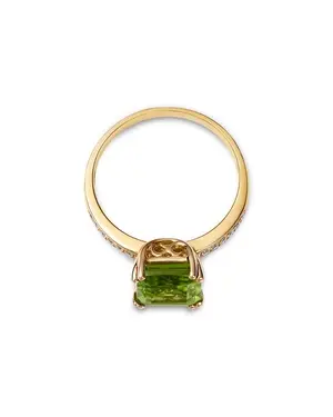 Bloomingdale'S 14k Yellow Peridot And Diamond Ring