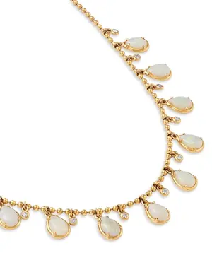 Bloomingdale'S Opal And Diamond Dangle Necklace