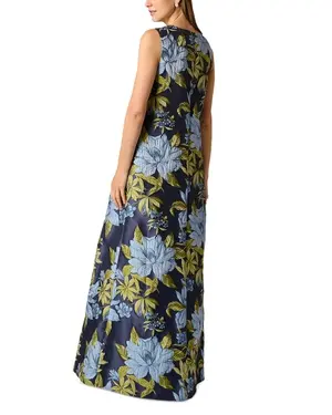 Aidan Mattox Floral Jacquard Trapeze Gown