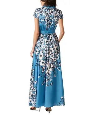 Aidan Mattox Printed Chiffon Long Dress