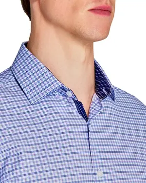WRK Slim Fit Grid Performance Dress Shirt