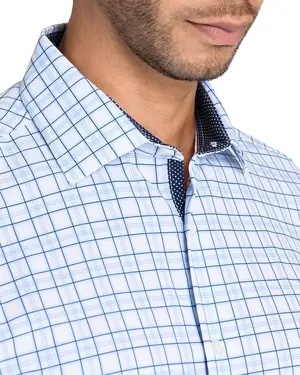 WRK Slim Fit Plaid Performance Dress Shirt