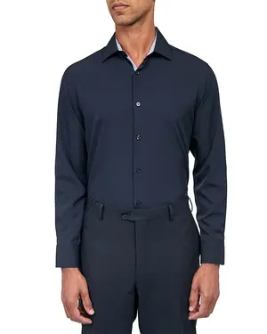 WRK Slim Fit Solid Performance Dress Shirt - Navy