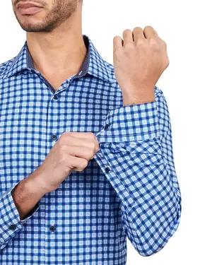 WRK Slim Fit Small Windowpane Performance Dress Shirt