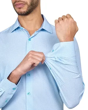 WRK Slim Fit Flower Geo Performance Dress Shirt