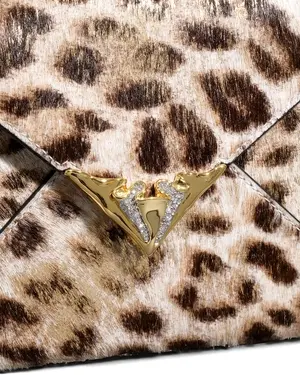 Alexis Bittar Leopard Print Calf Hair Envelope Clutch - Metallic Leopard
