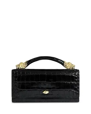 Alexis Bittar Lioness Embossed Leather Handbag - Black