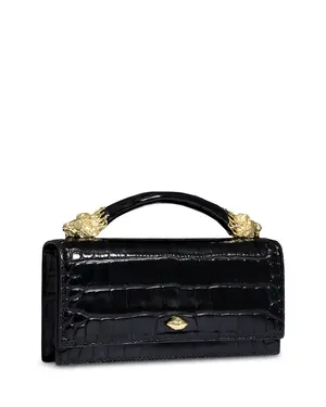 Alexis Bittar Lioness Embossed Leather Handbag - Black