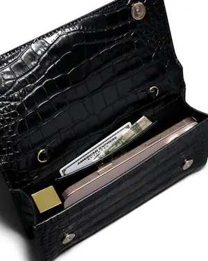 Alexis Bittar Lioness Embossed Leather Handbag - Black