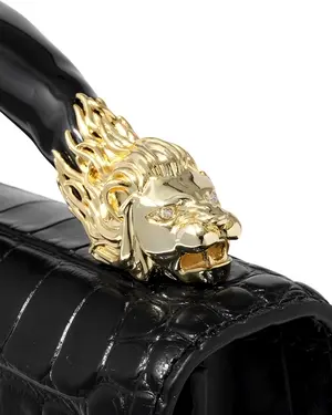 Alexis Bittar Lioness Embossed Leather Handbag - Black