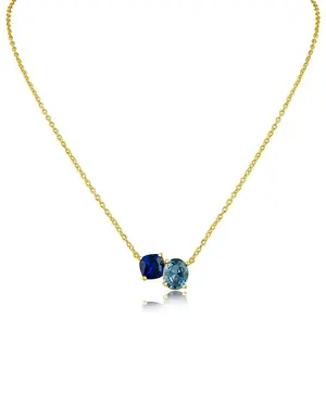 KENNETH JAY LANE Oval Cubic Zirconia Pendant Necklace - Multi/gold