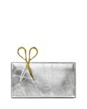 Alexis Bittar Petite Scissor Leather Clutch - Silver