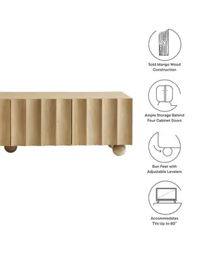 MODWAY Sorren Scalloped 71" Wood Tv Stand