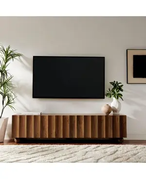 MODWAY Sorren Scalloped 71" Wood Tv Stand - Walnut