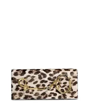 Alexis Bittar Twisted Side Handle Clutch - Metallic Leopard