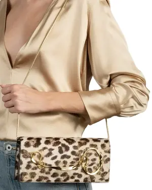 Alexis Bittar Twisted Side Handle Clutch - Metallic Leopard