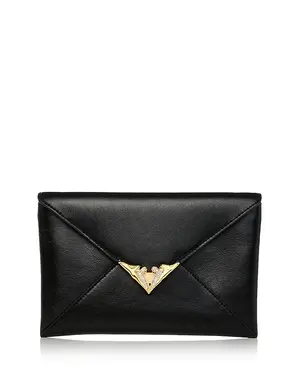Alexis Bittar Leather Envelope Clutch - Black