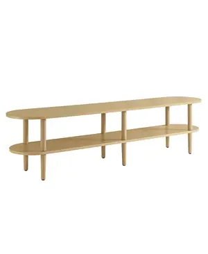 MODWAY Torus Oval Wood Tv Stand - Light Oak