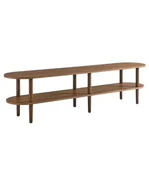 MODWAY Torus Oval Wood Tv Stand - Walnut