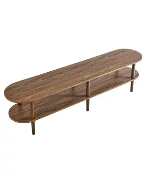 MODWAY Torus Oval Wood Tv Stand - Walnut