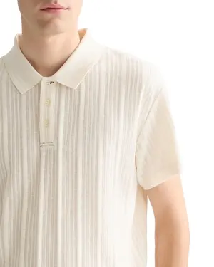 Scotch & Soda Ribbed Polo Sweater - Eggnog
