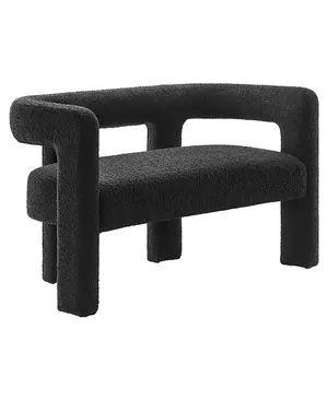 MODWAY Kayla Boucle Upholstered Loveseat - Black