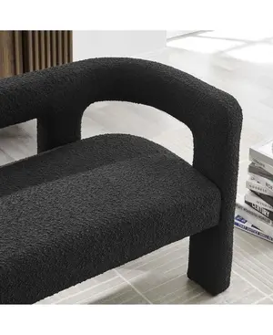 MODWAY Kayla Boucle Upholstered Loveseat - Black