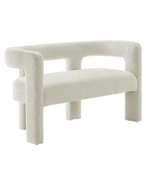 MODWAY Kayla Boucle Upholstered Loveseat - Ivory