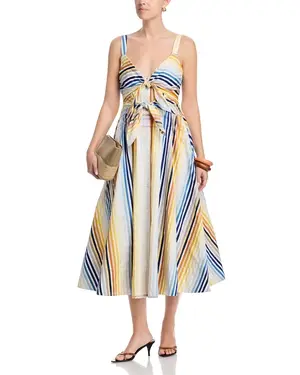 TOCCIN Wren Double Tie Front Midi Dress - Sunset
