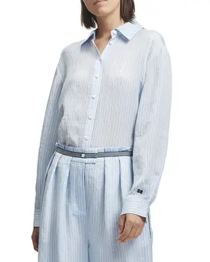 SAINT ART Lanette Pinstriped Blouse - Sky Blue