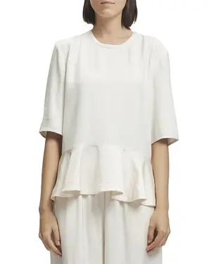 SAINT ART Holt Peplum Top - Ivory