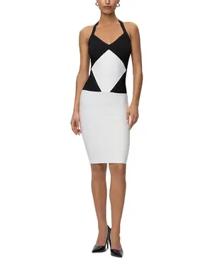 Herve Leger Sandra Dress - Black Alabaster