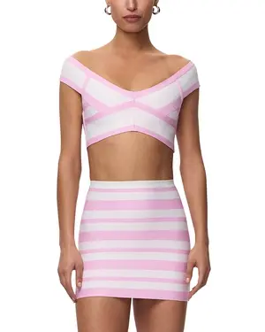 Herve Leger The Spotlight Crop Top - Pink Alabaster