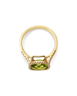 Bloomingdale'S Peridot And Diamond Halo Ring