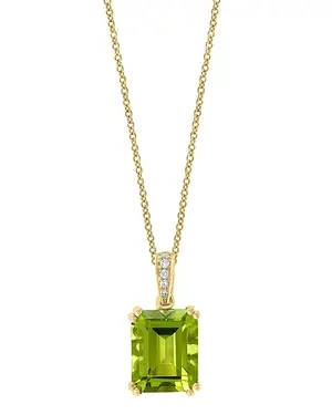 Bloomingdale'S Peridot And Diamond Pendant Necklace - Gold