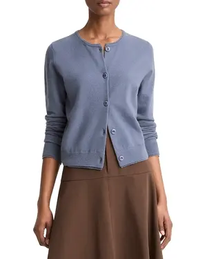 Vince VINCE Scallop Trim Cardigan Sweater Azul