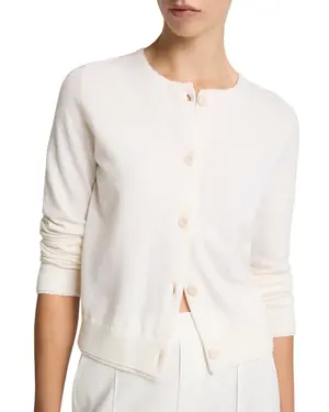 Vince Scallop Trim Cardigan Sweater