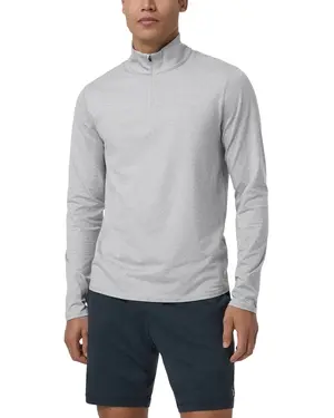 Vuori Ponto Half Zip Sweatshirt - Light Heather Grey