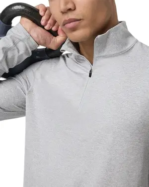 Vuori Ponto Half Zip Sweatshirt - Light Heather Grey