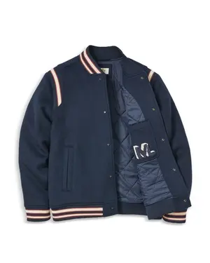 Marine Layer Fields Wool Blend Varsity Jacket