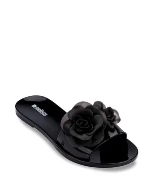 Melissa Babe Petals Slides - Black