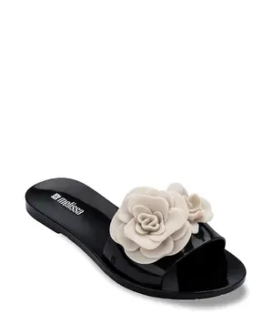Melissa Babe Petals Slides - Black/beige